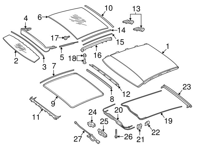 Genuine Mercedes 2227820014 Sunroof Cable Guide Clip - Mercedes