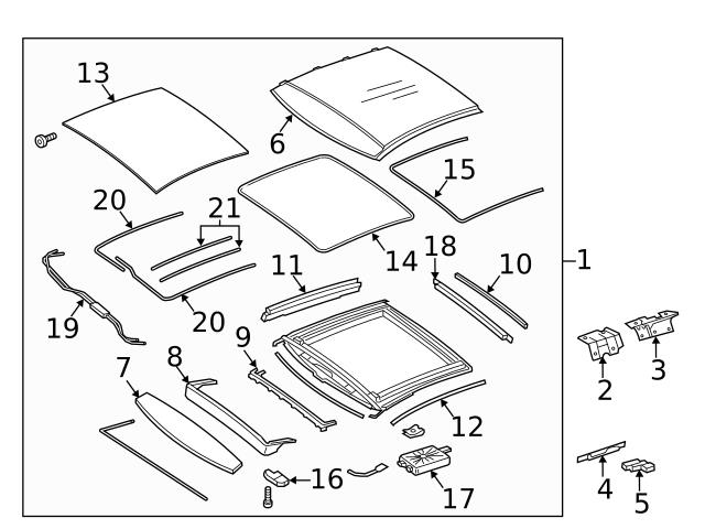 Genuine Mercedes 2227870042 Sunroof Frame Bracket; Front Left - Mercedes