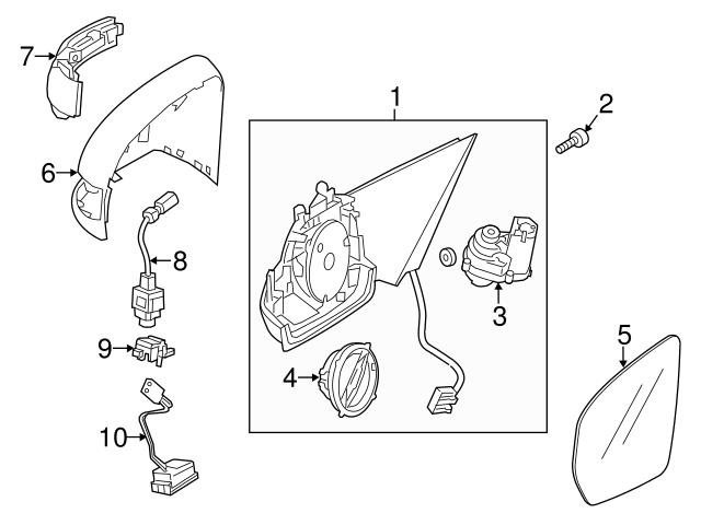 Genuine Mercedes 2228106300 Door Mirror Base; Left - Mercedes