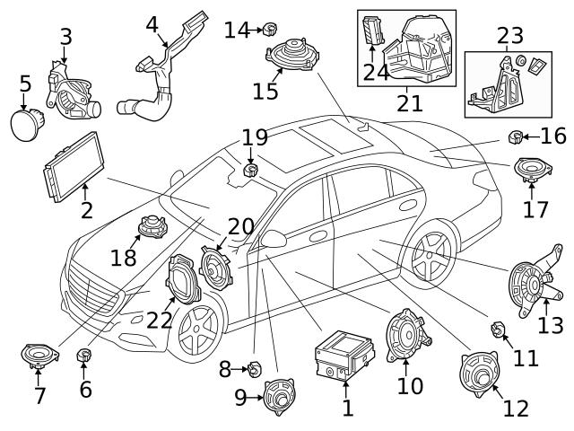 Genuine Mercedes 2228205803 Speaker; Rear - Mercedes | 2228206402