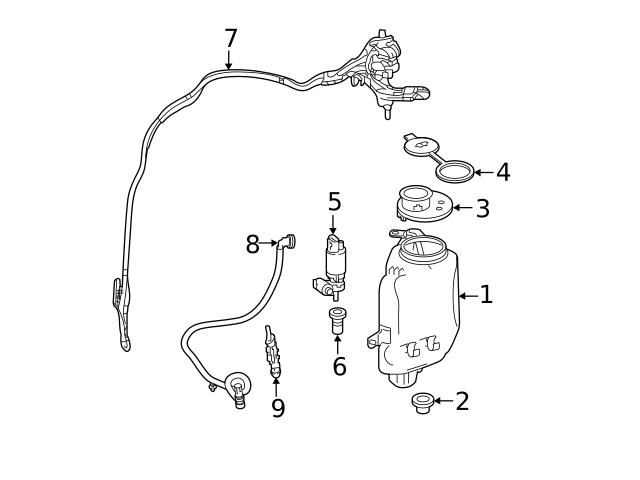 Genuine Mercedes 2228607300 Windshield Washer Hose; Front - Mercedes ...