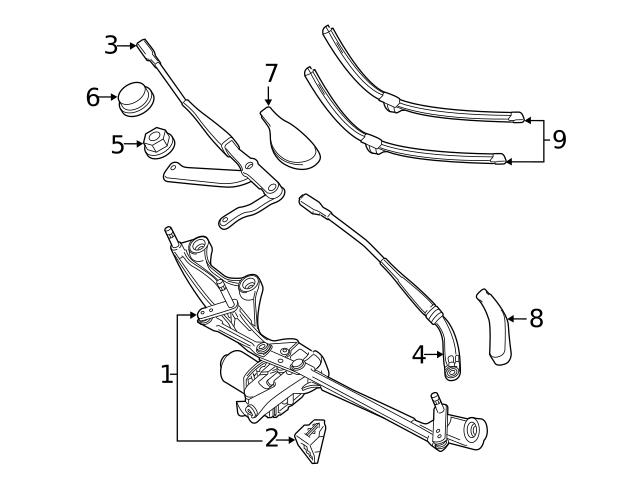 Genuine Mercedes 2228690014 Windshield Wiper Linkage Bracket; Right ...