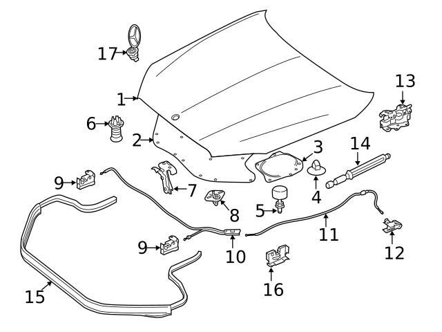 Genuine Mercedes 2228806901 Hood Release Handle; Front - Mercedes