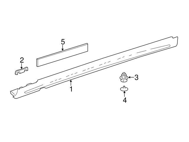 Genuine Mercedes 2228851537 Rocker Panel Molding Insulator; Front Left ...