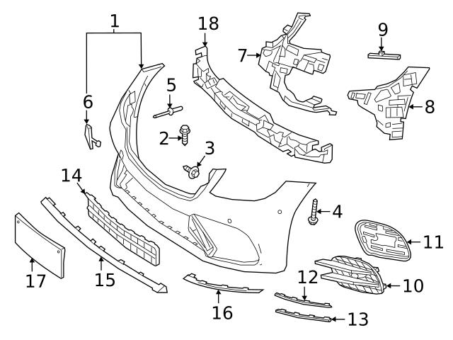 Genuine Mercedes 2228853701 Grille Molding; Front Left Lower - Mercedes