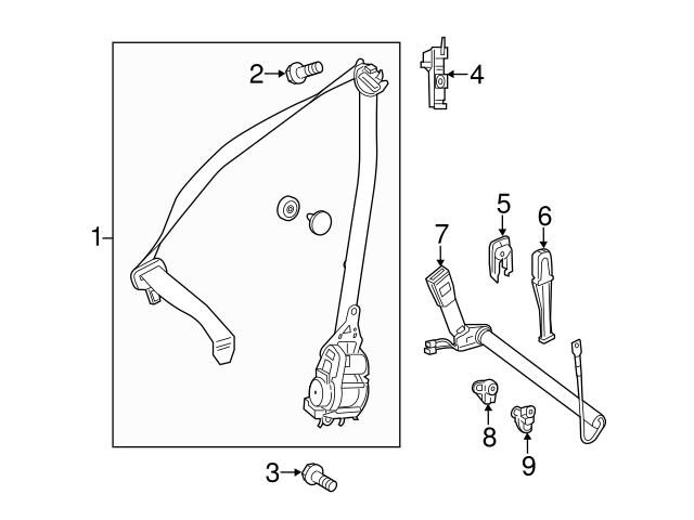 Genuine Mercedes 22289000359051 Seat Belt Anchor Plate Cover; Front ...