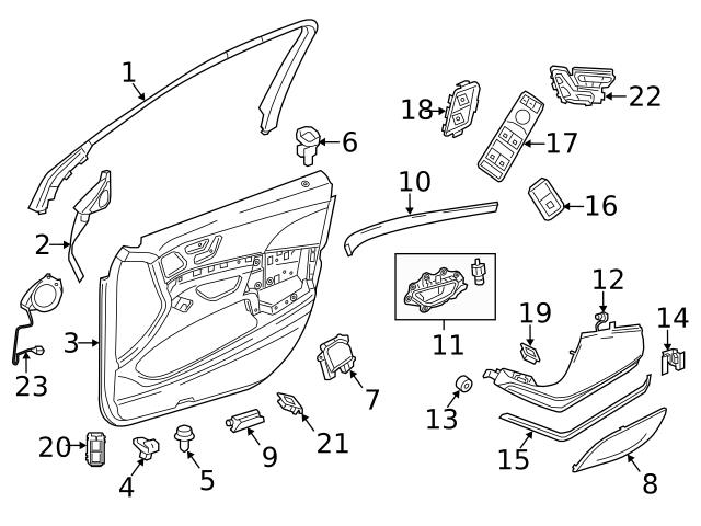 Genuine Mercedes 22290508098R73 Power Window Switch; Front Left ...
