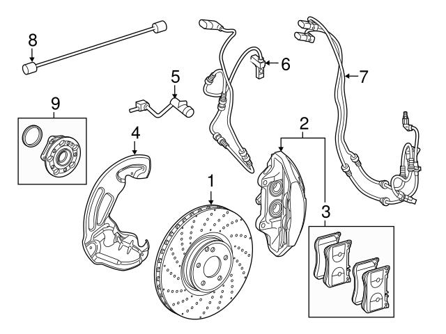 Genuine Mercedes 2229059805 ABS Wheel Speed Sensor; Front Left/Right ...