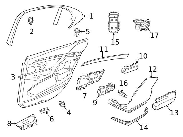 Genuine Mercedes 22290598088R73 Power Window Switch; Rear Left/Right ...