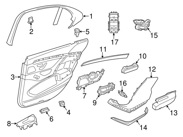 Genuine Mercedes 22290598089051 Power Window Switch; Rear Left/Right ...