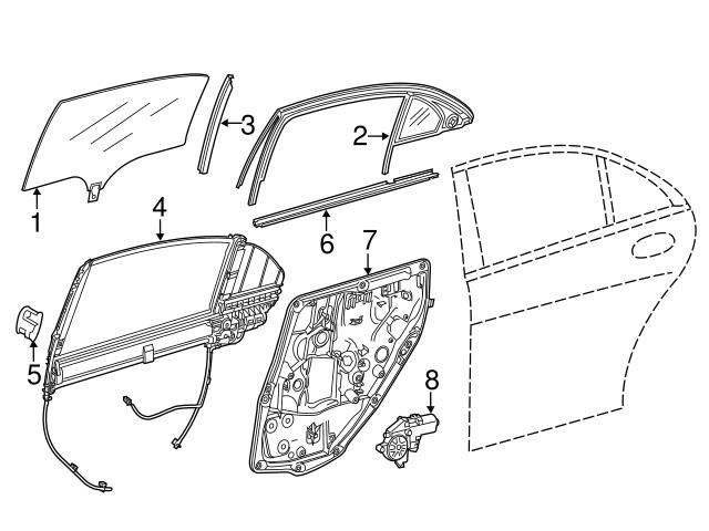 Genuine Mercedes 2229060601 Power Window Motor; Rear Right - Mercedes