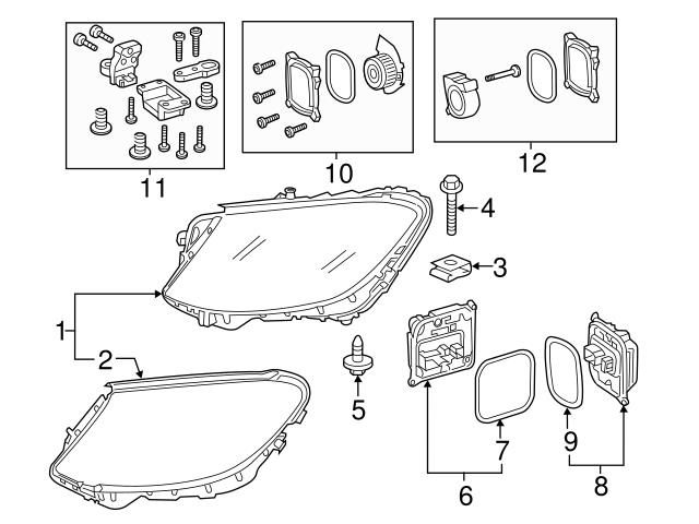 Genuine Mercedes 222906220464, A222906220464 Headlight Assembly; Right ...