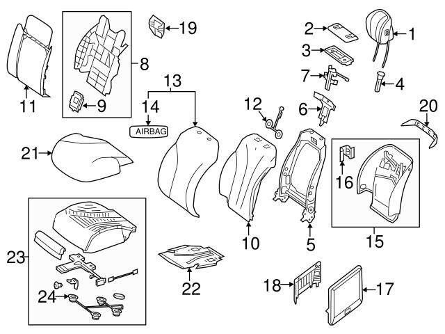 Genuine Mercedes 2229101312648R73 Headrest Cover; Front Right Upper ...