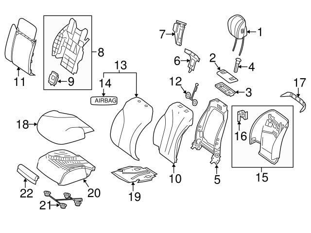 Genuine Mercedes 2229103003 Seat Back Frame Bracket; Upper - Mercedes