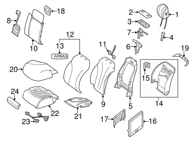 Genuine Mercedes 2229701225 Headrest Actuator; Front Left - Mercedes