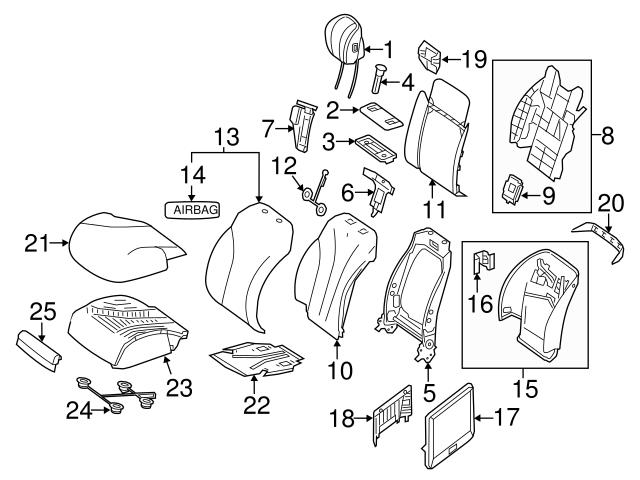 Genuine Mercedes 22297051505E75 Headrest; Left, Right - Mercedes