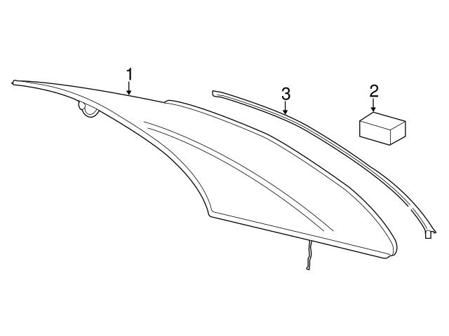 Genuine Mercedes 2229850009 Back Glass Reveal Molding; Rear Lower ...