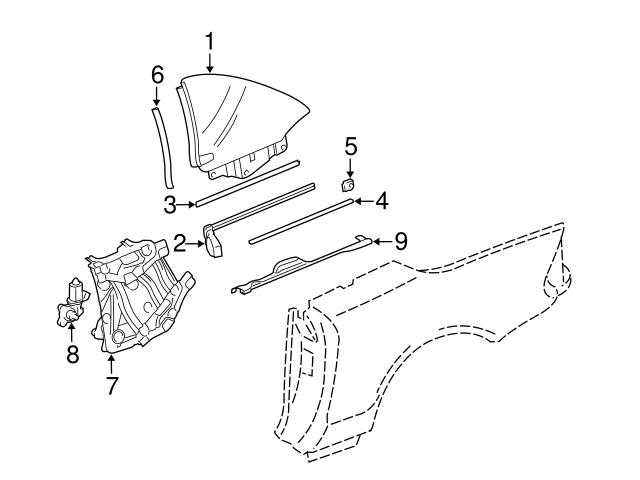 Genuine Mercedes 2306730265 Quarter Glass Seal; Rear Right Inner - Mercedes