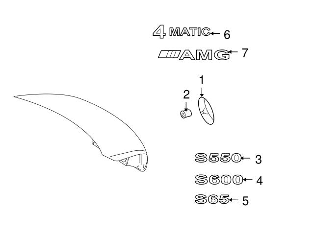 Genuine Mercedes 2308170915 Deck Lid Emblem; Rear - Mercedes ...