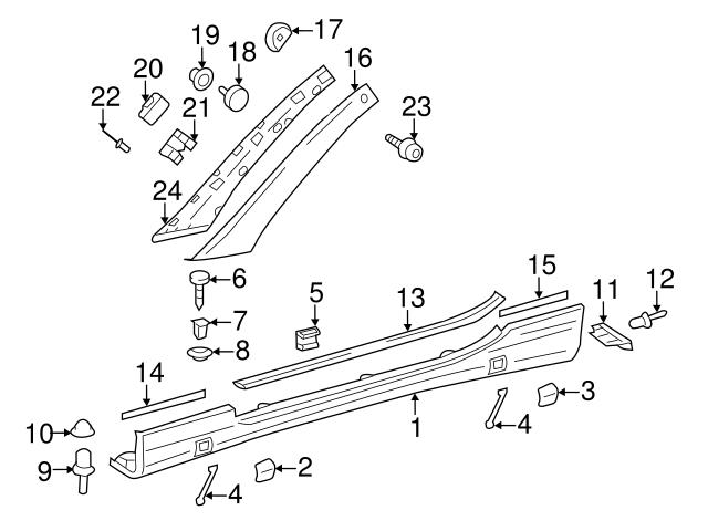 Genuine Mercedes 2309880028 A Pillar Trim Panel Cap; Left, Right - Mercedes