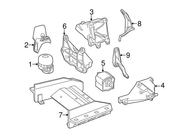 Genuine Mercedes 231240091764 Engine Mount Support; Front Left ...