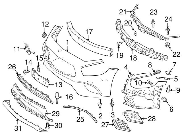 Genuine Mercedes 2318852400 Bumper Cover Grille; Left Outer - Mercedes