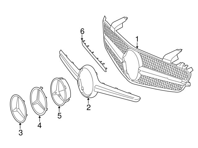 Genuine Mercedes 2318880260 Grille; Front