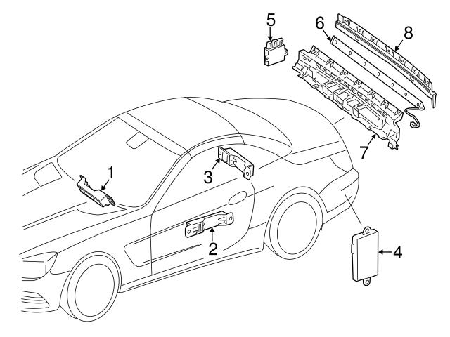 Genuine Mercedes 2319059900 Keyless Entry Sensor; Rear, Upper, Lower ...
