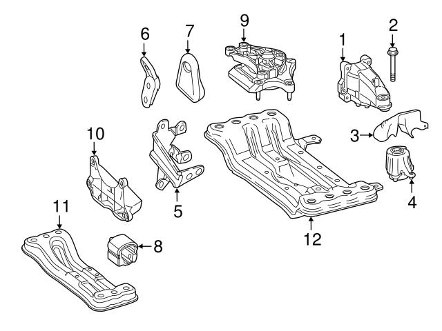 Genuine Mercedes 2382401600 Engine Mount Support; Right - Mercedes