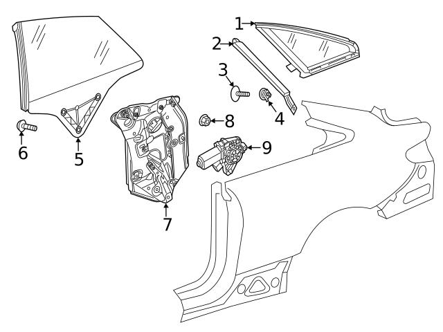 Genuine Mercedes 2386700300 Window Regulator; Rear Left - Mercedes