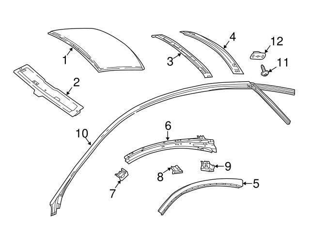 Genuine Mercedes 2386706700 Roof Panel Weatherstrip; Left - Mercedes
