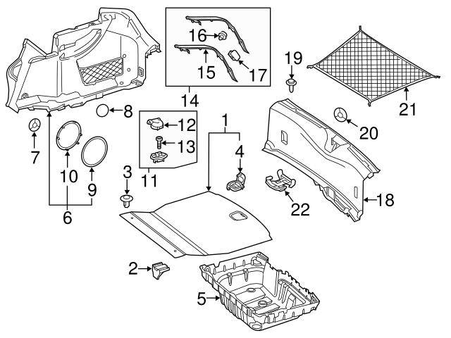 Genuine Mercedes 2386930100 Trunk Trim Panel Insulator; Left - Mercedes