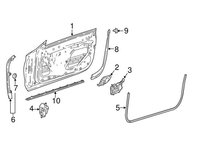 Genuine Mercedes 2387272800 Door Seal; Front Right Outer - Mercedes