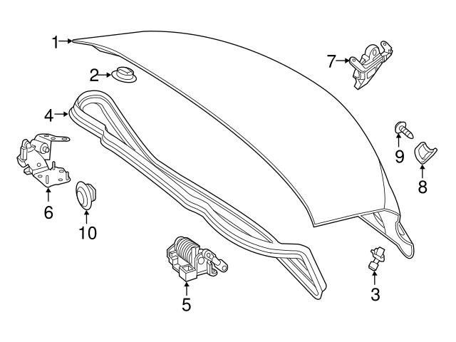 Genuine Mercedes 2387505000 Deck Lid Stop Buffer; Rear Left/Right ...