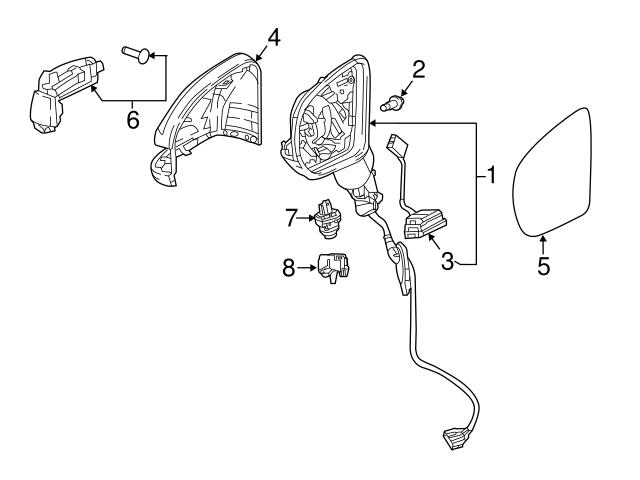 Genuine Mercedes 2388108100 Door Mirror; Front Left - Mercedes