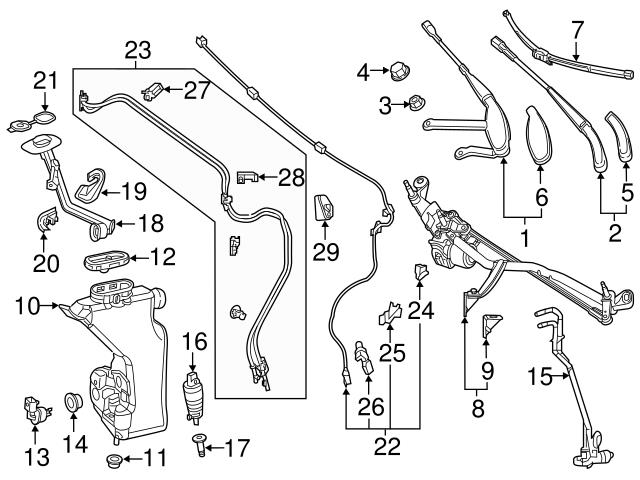 Genuine Mercedes 2388240300 Windshield Washer Hose Holder; Front - Mercedes