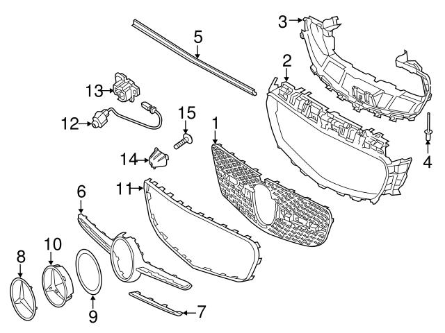 Genuine Mercedes 2388880100 Grille Molding; Front - Mercedes