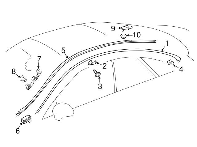 Genuine Mercedes 2389910300 Roof Drip Molding Clip; Left, Right - Mercedes