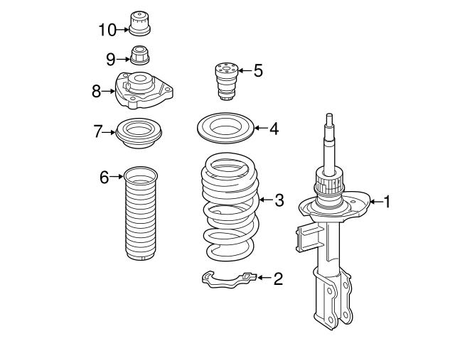 Genuine Mercedes 246323002064 Strut Mount; Left Upper, Right Upper ...