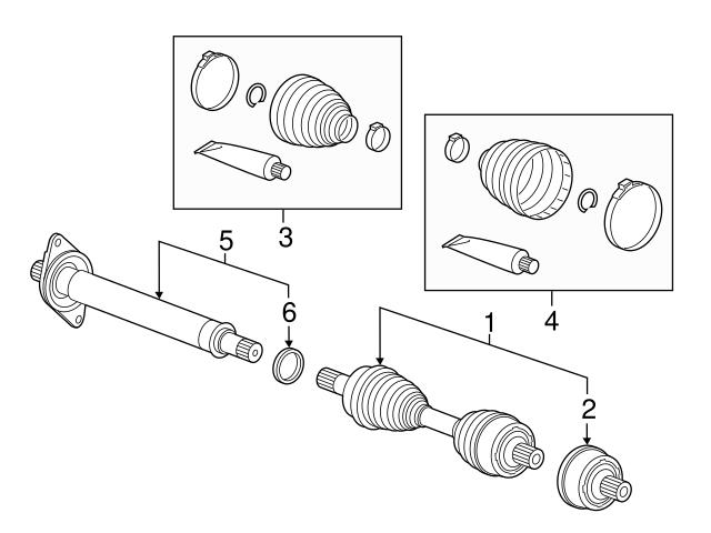 Genuine Mercedes 2463303401 CV Joint Boot Kit; Left, Right - Mercedes