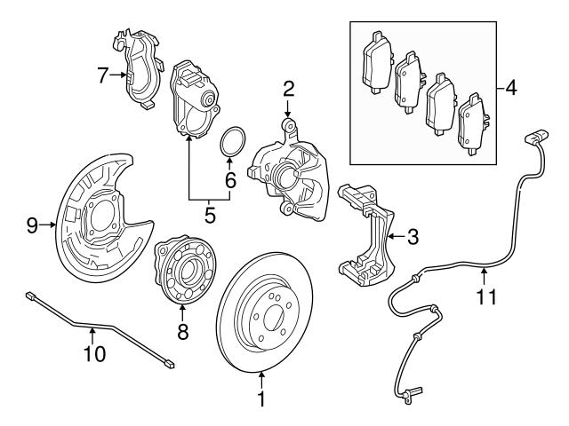 Genuine Mercedes 246334000664 Wheel Bearing and Hub Assembly; Rear Left ...