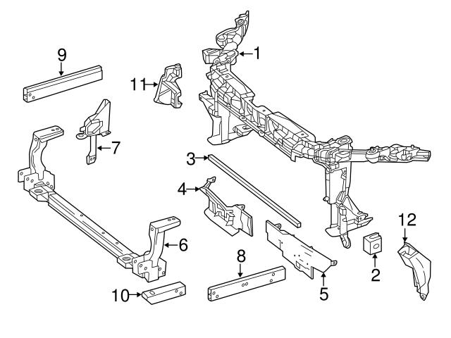 Genuine Mercedes 2466210000 Radiator Support Tie Bar Bracket; Upper ...