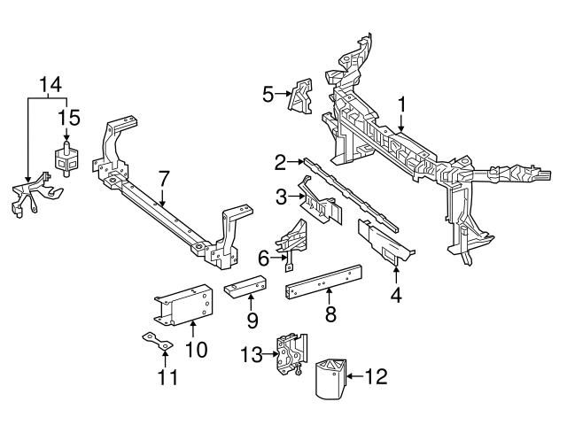 Genuine Mercedes 2466210134 Radiator Support Tie Bar Bracket; Left ...