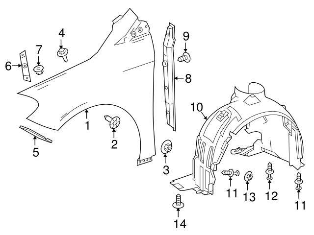 Genuine Mercedes 2466280114 Fender Bracket; Left