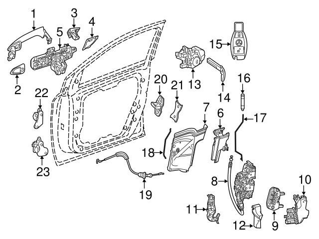Genuine Mercedes 2467230039 Door Lock Operating Rod; Front Left