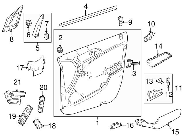 Genuine Mercedes 2467270388 Door Mirror Trim Ring; Front Left