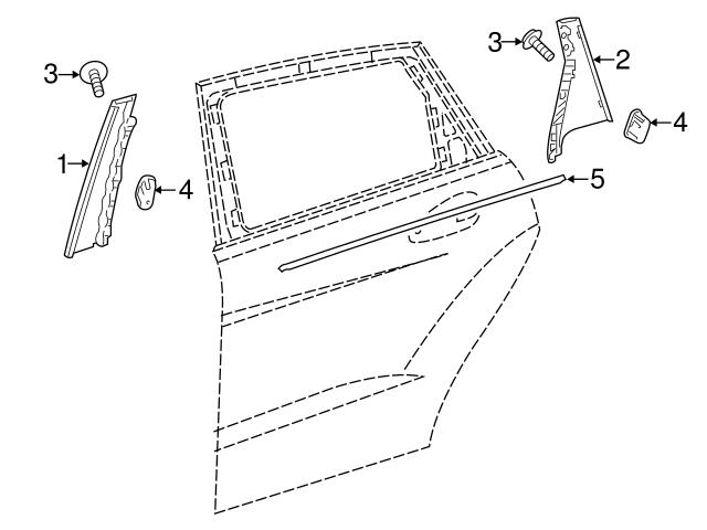 Genuine Mercedes 2467350382 Door Belt Molding; Rear Left