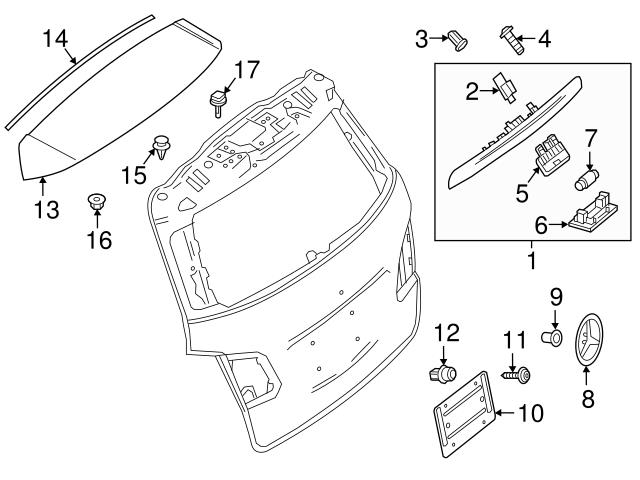 Genuine Mercedes 246740160164 Exterior Door Handle Cover; Rear ...
