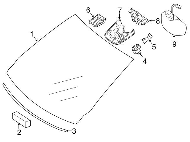 Genuine Mercedes 24681004179051 Interior Rear View Mirror; Front