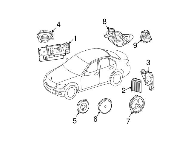 Genuine Mercedes 2468200100 Rear Seat Speaker Switch; Center Rear ...